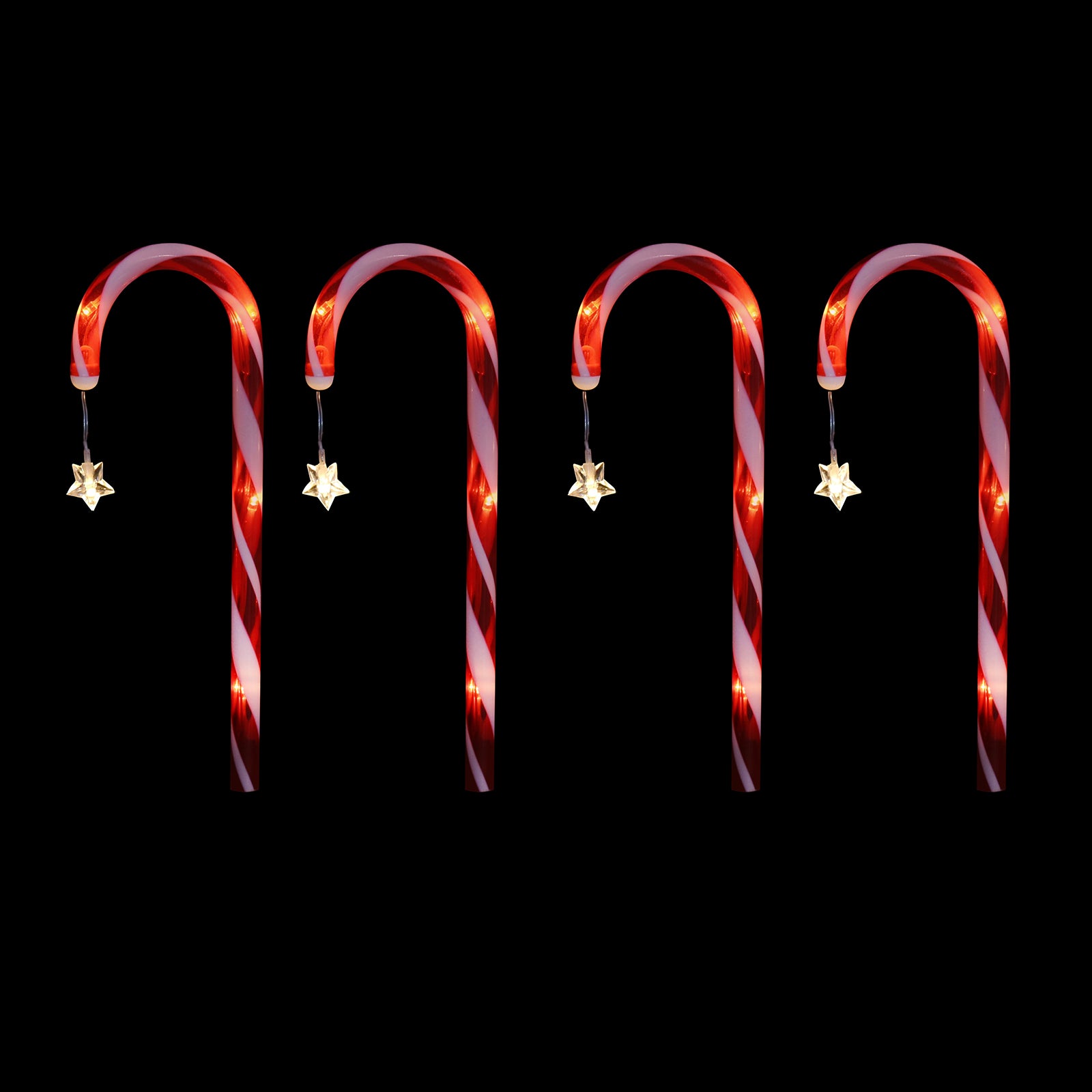 Candy Cane w/ Stars 4pcs – Christmas Lights Shop