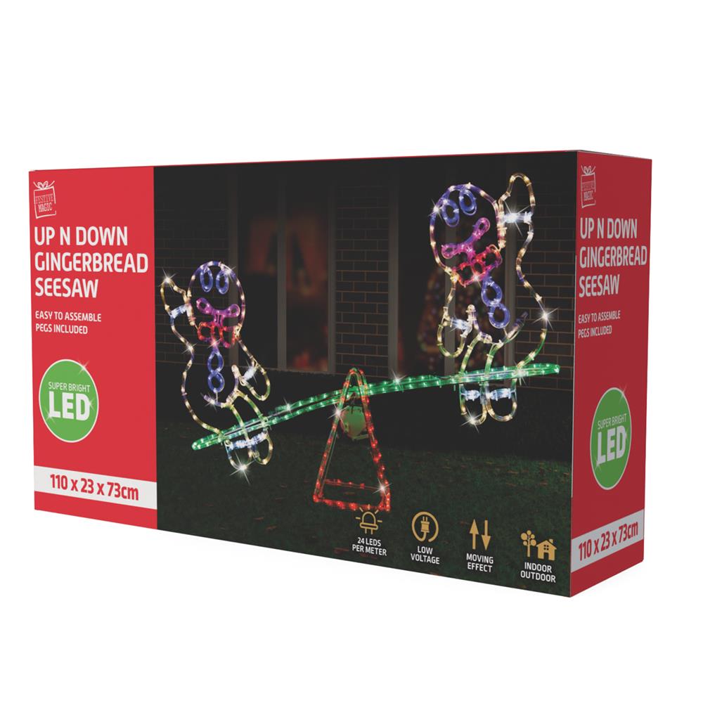 LED Gingerbread Man Seesaw – Christmas Lights Shop