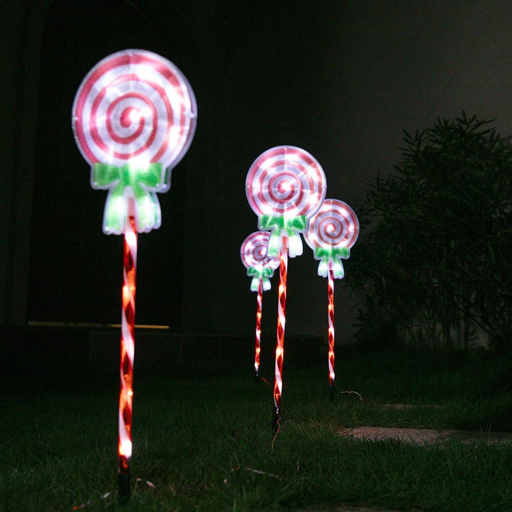 LED Lollipop Path Christmas Lights Warm White 4pcs – Christmas Lights Shop