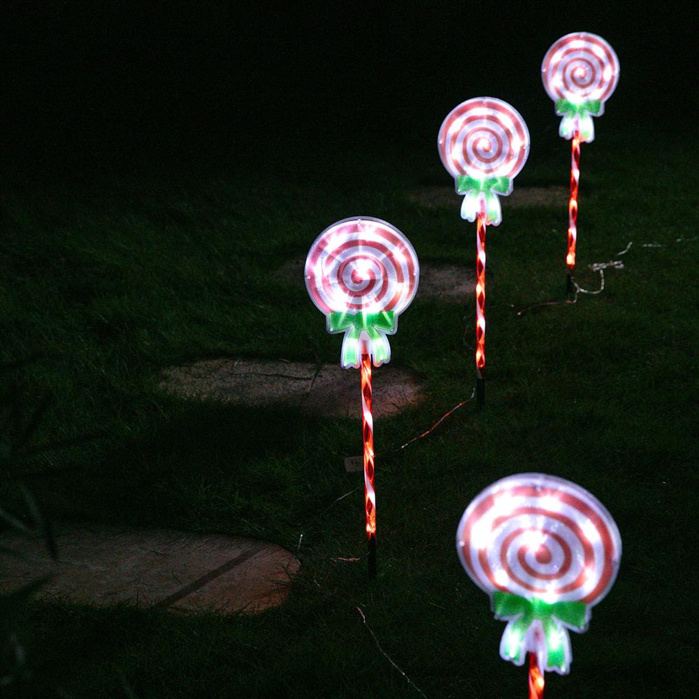 LED Lollipop Path Christmas Lights Warm White 4pcs – Christmas Lights Shop