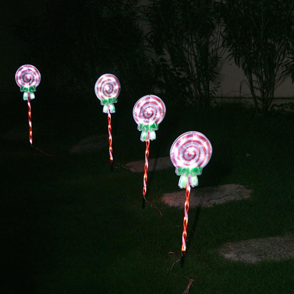 LED Lollipop Path Christmas Lights Warm White 4pcs – Christmas Lights Shop