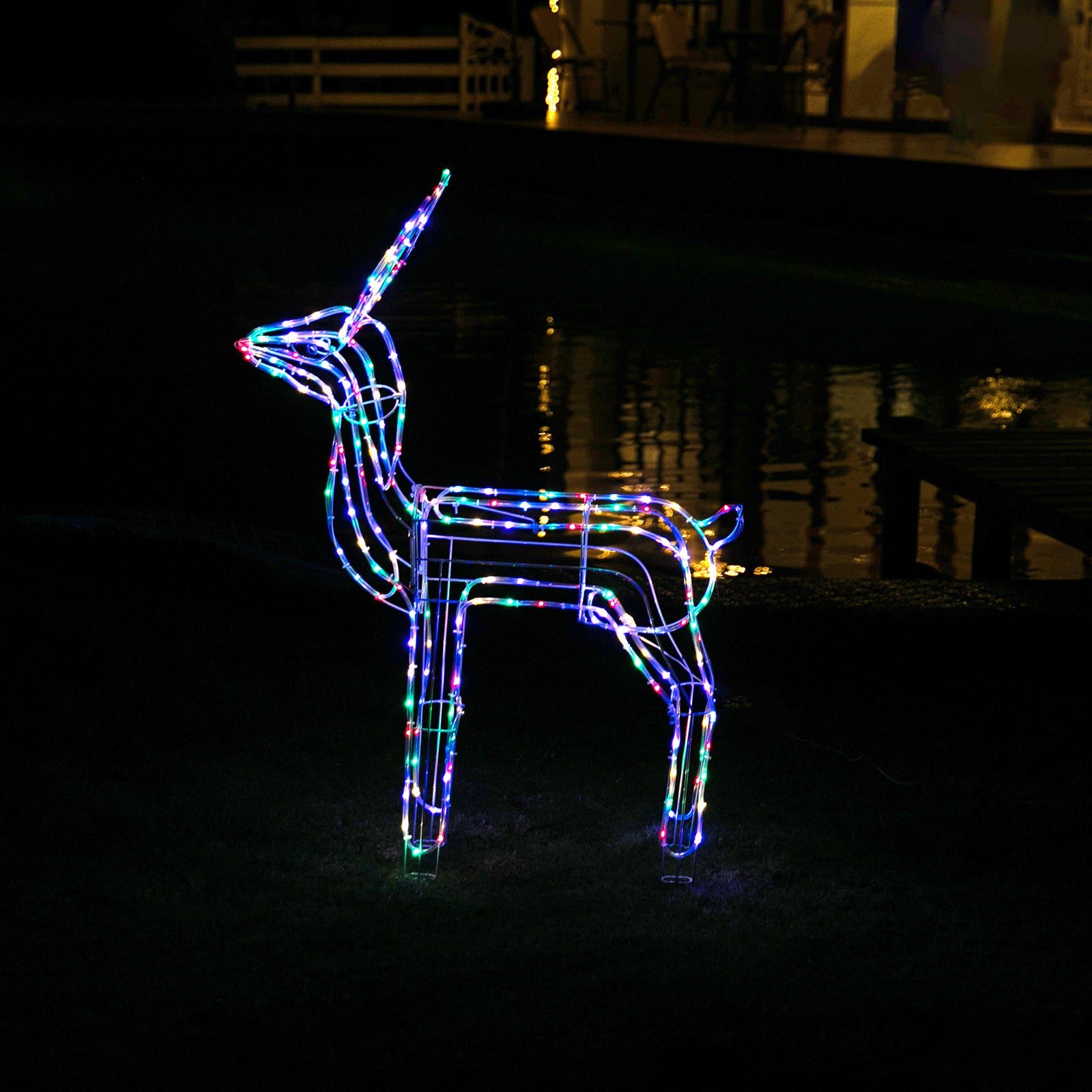 LED Tubelight Standing Reindeer Multi | Christmas Lights Shop