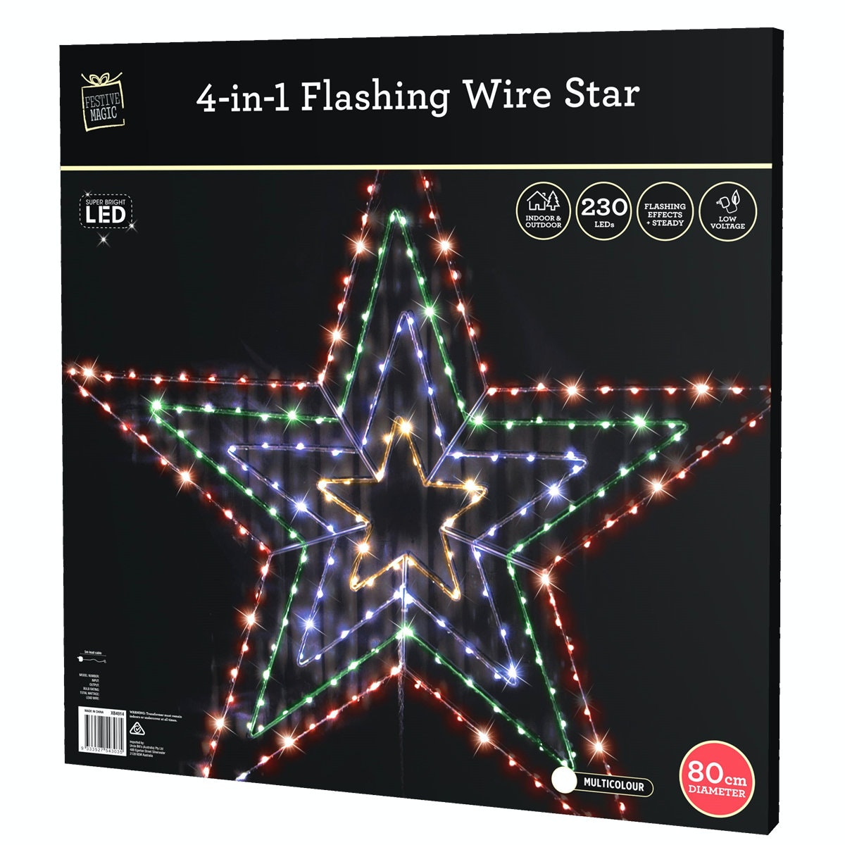 4-in-1 Starry Wire Star 80cm – Christmas Lights Shop