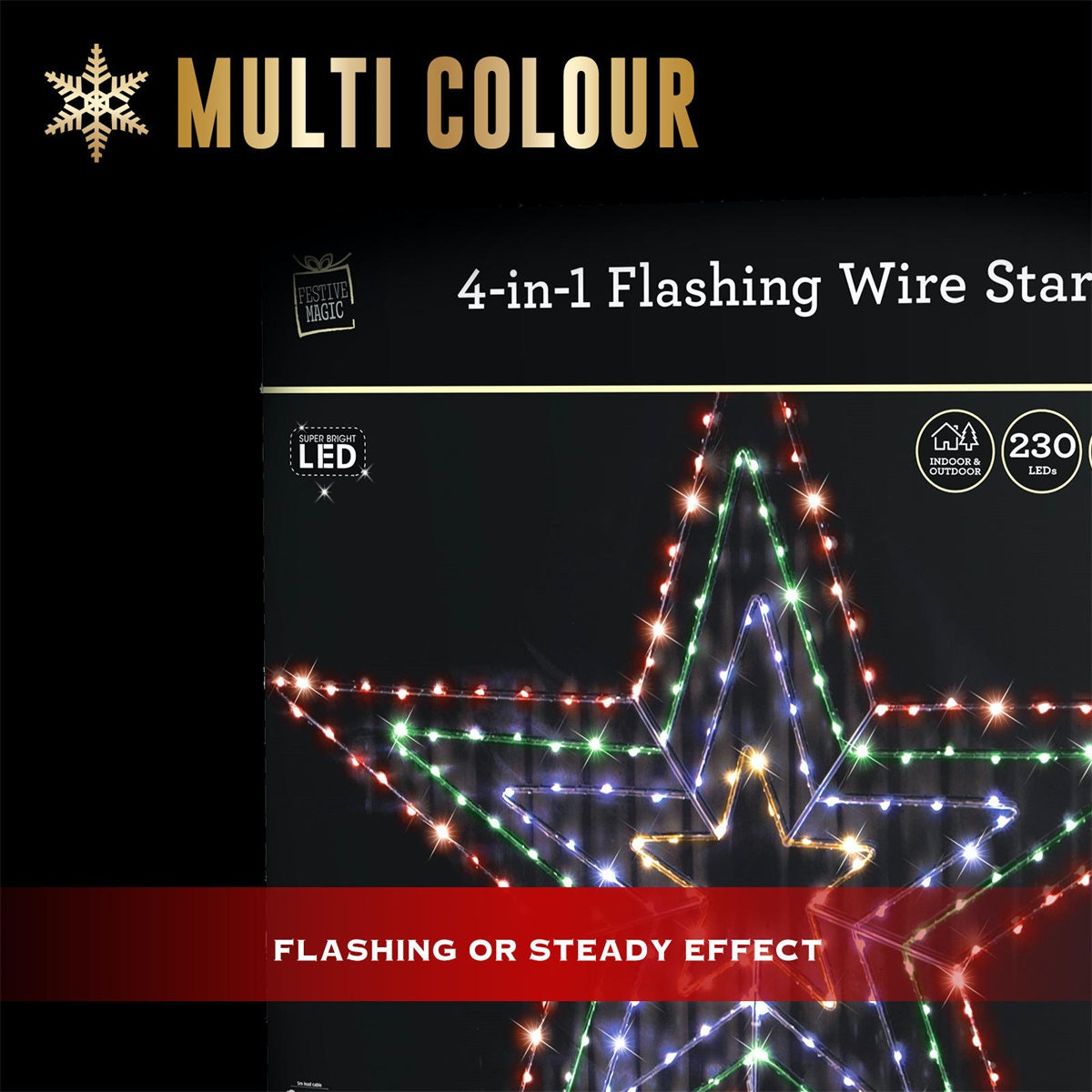 4-in-1 Starry Wire Star 80cm – Christmas Lights Shop